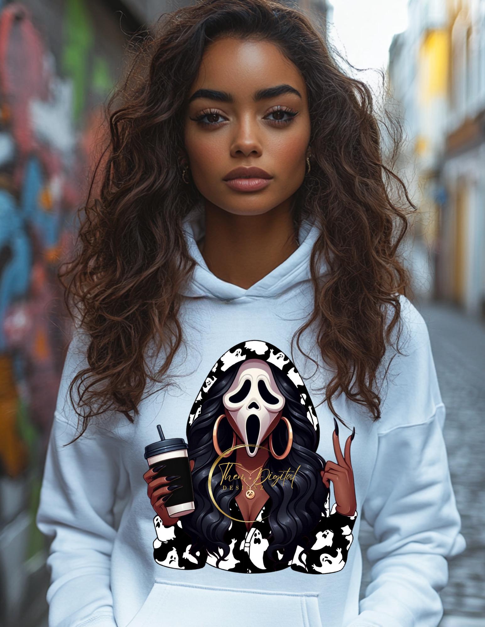 Scream Girl PNG Digital Art Bundle Afrocentric Halloween Clipart for ...