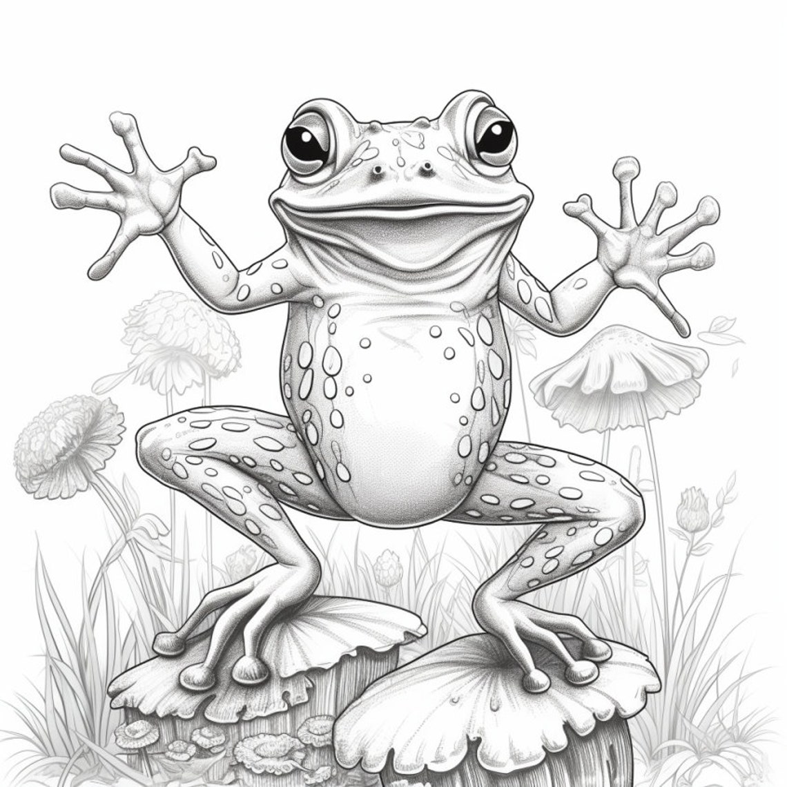 Froggie Coloring Page - Etsy