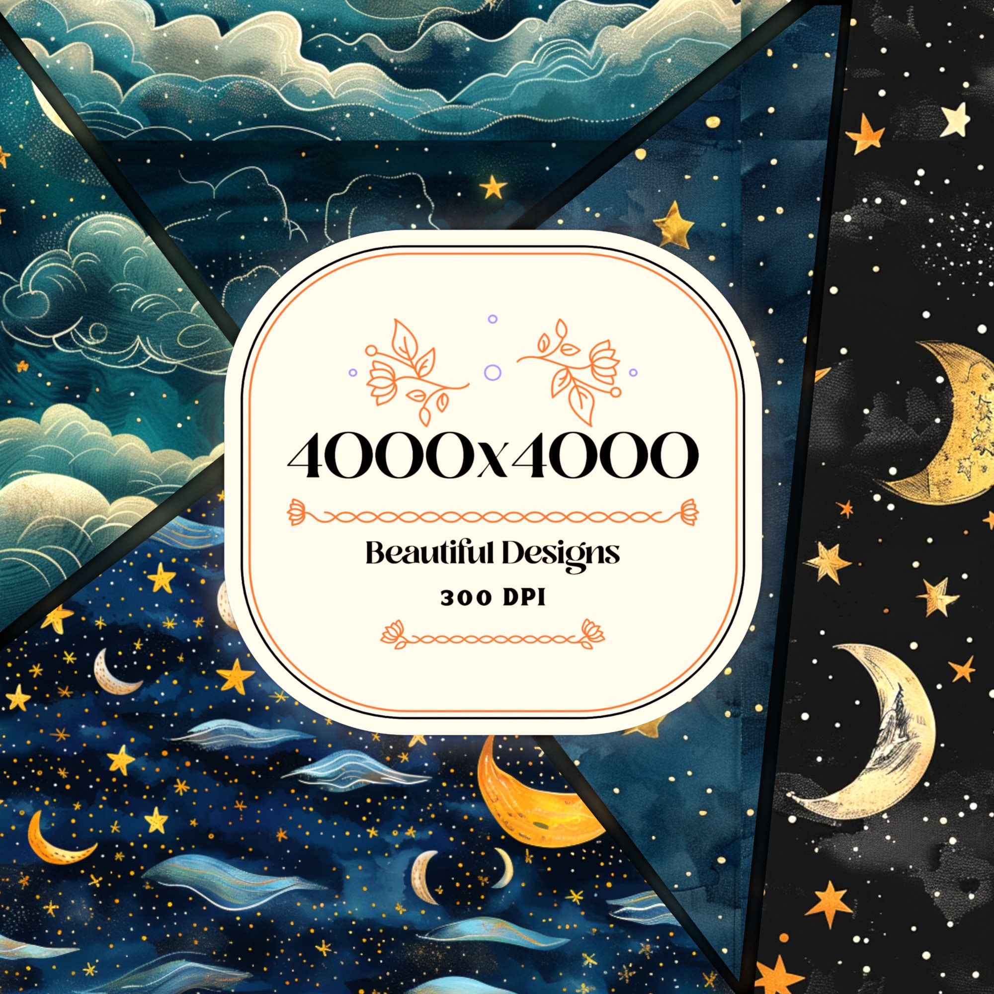 Starry Night Patterns: Seamless Digital Textures for Creative Projects ...