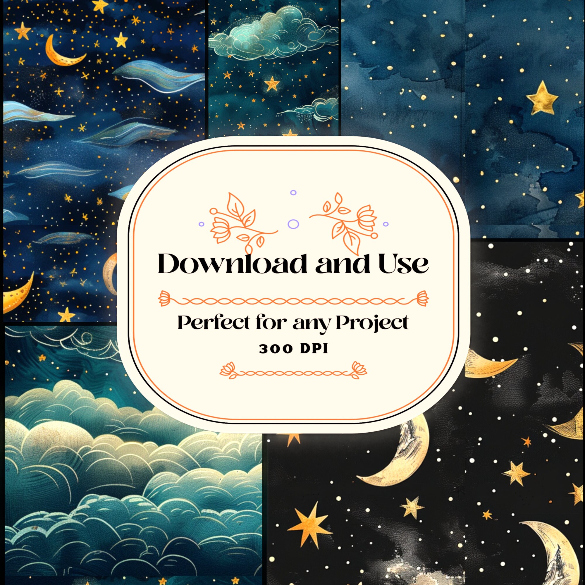 Starry Night Patterns: Seamless Digital Textures for Creative Projects ...