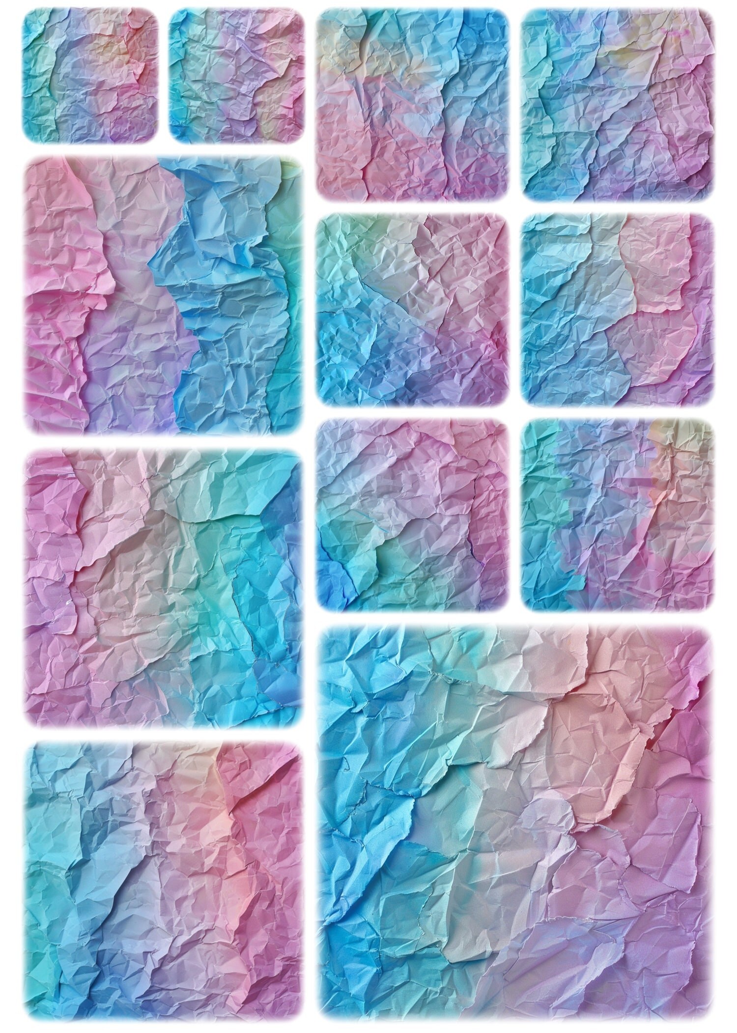 Crumpled Rainbow: Pastel Paper Textures Collection 14 Premium Textures ...