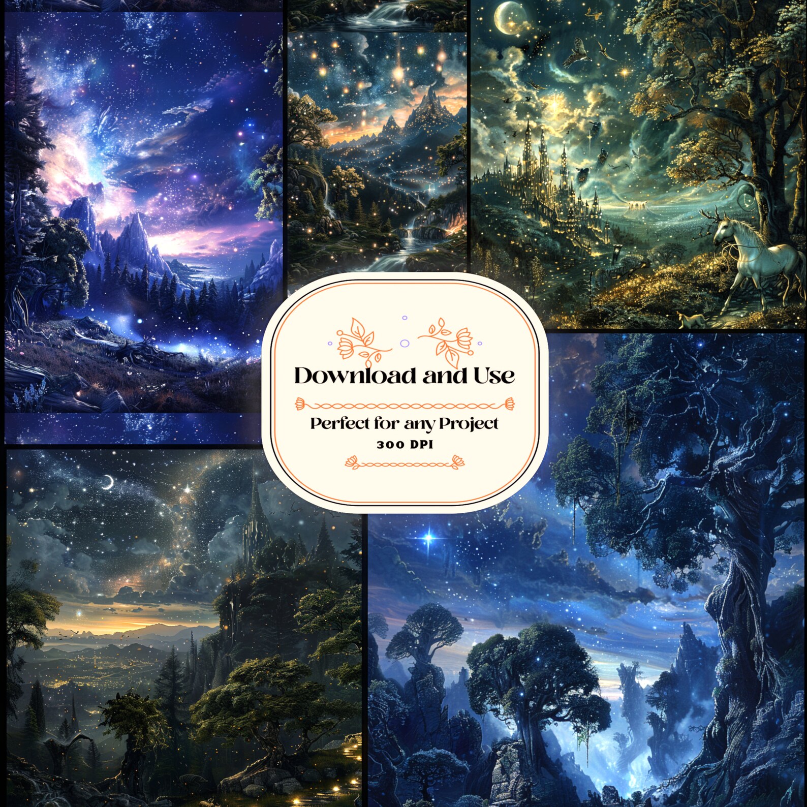 40 PNG Fantasy Realms: Enchanted Landscape Collection 4000x4000 - Etsy