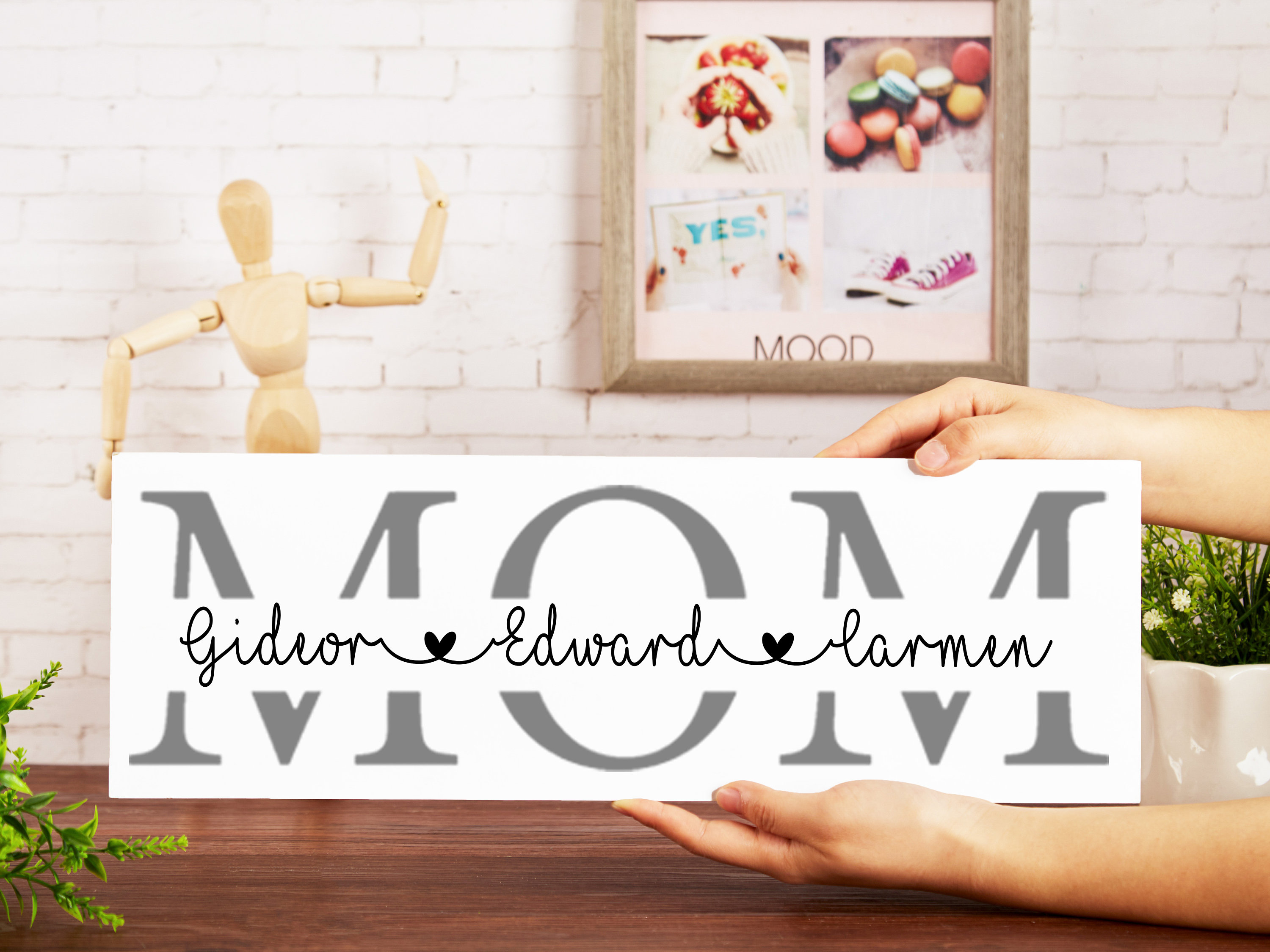 Custom Mom Sign With Kids Names,personalized Mom Name Sign,wooden ...