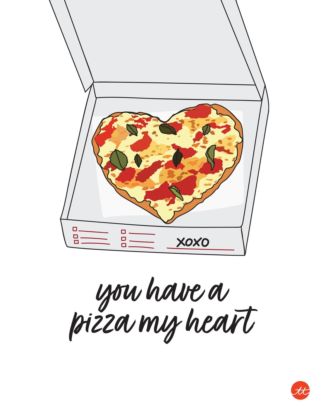 Pizza My Heart Valentine's Day Card - Etsy