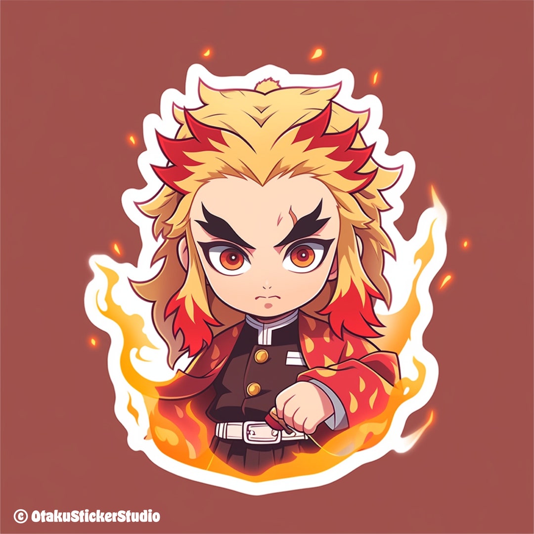 Demon Slayer: Kimetsu No Yaiba Sticker Kyojuro Rengoku3 Durable ...
