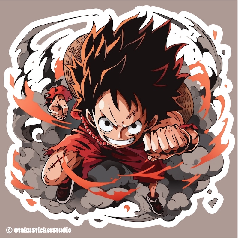 One Piece Sticker Monkey D. Luffy 2 Durable & Waterproof - Etsy