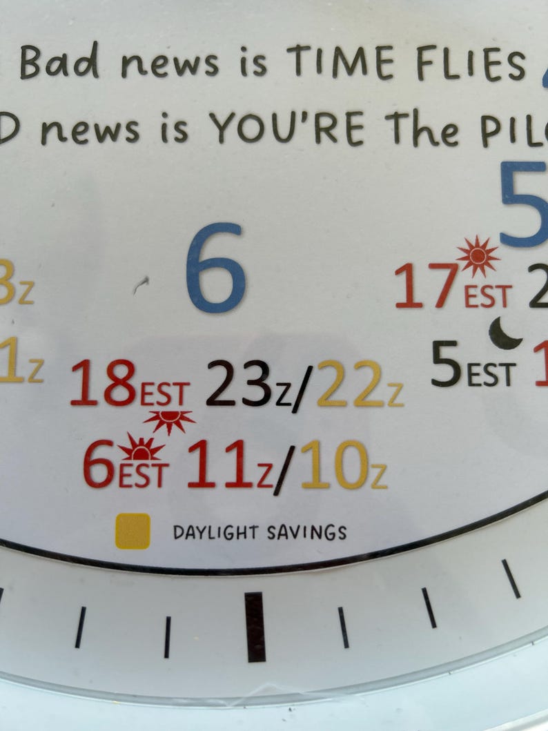 Custom Aviation ZULU TIME Wall Clock Student Pilot Learning Tool - Etsy