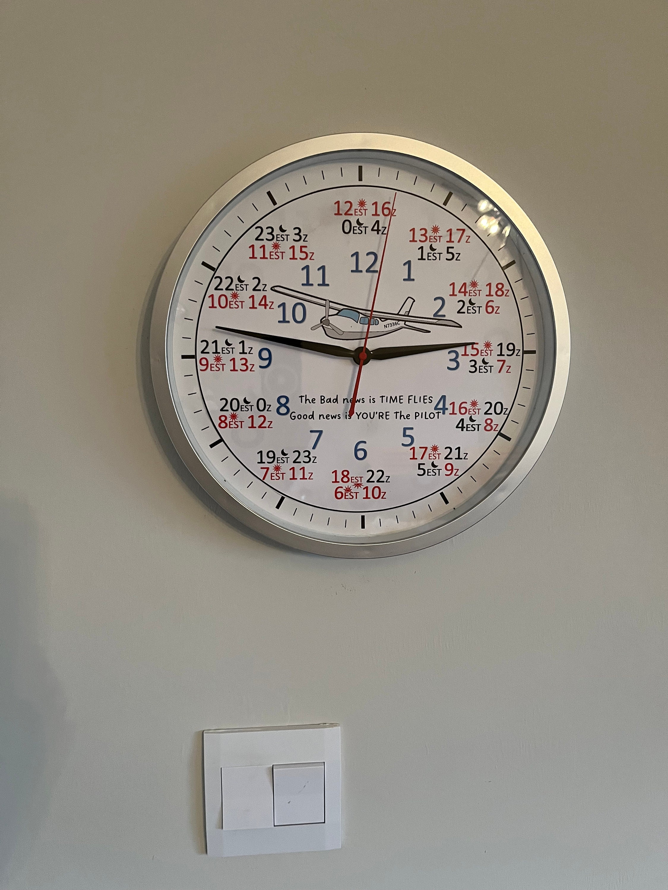 Custom Aviation ZULU TIME Wall Clock Student Pilot Learning Tool - Etsy