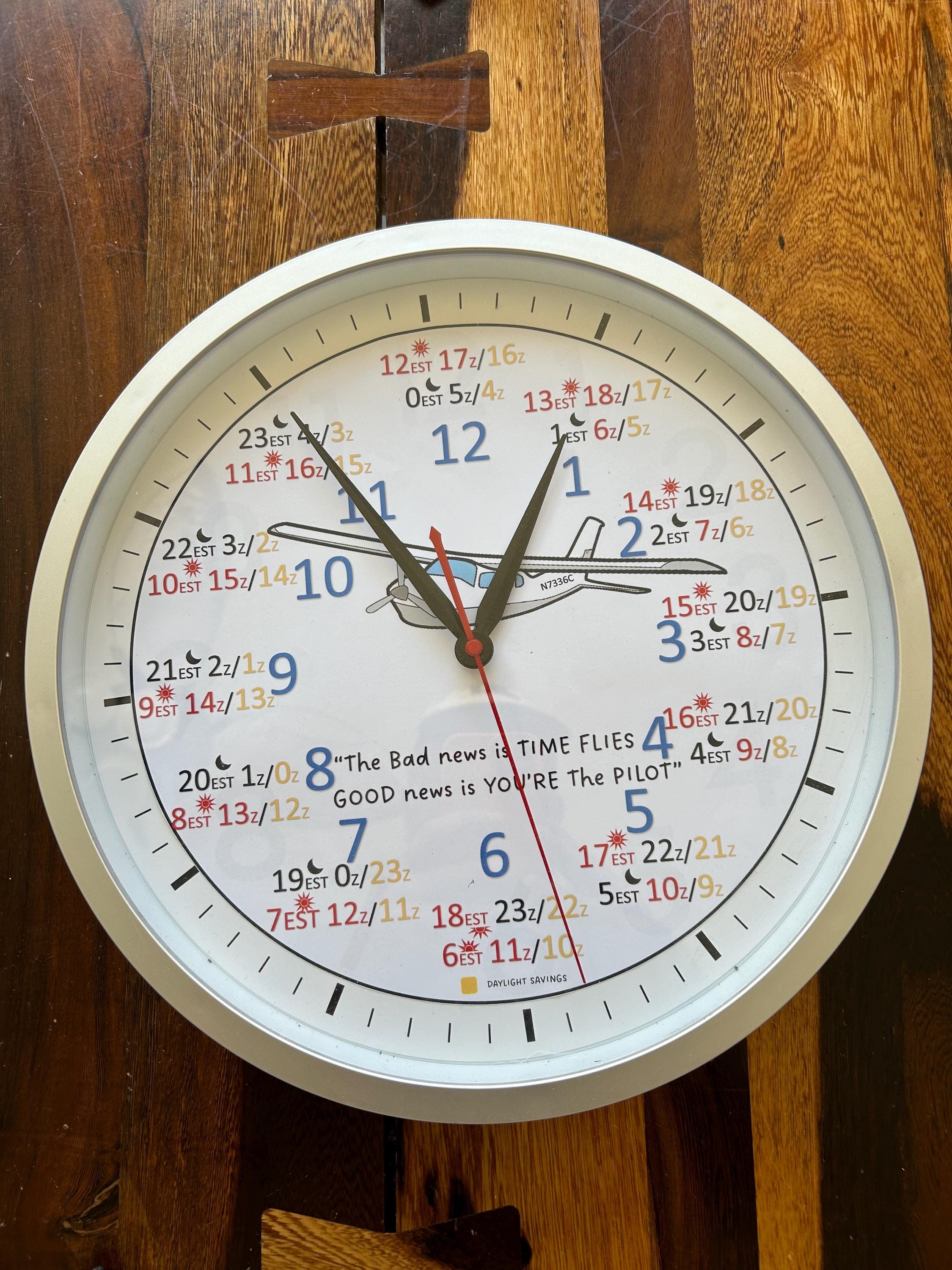 Custom Aviation ZULU TIME Wall Clock Student Pilot Learning Tool - Etsy