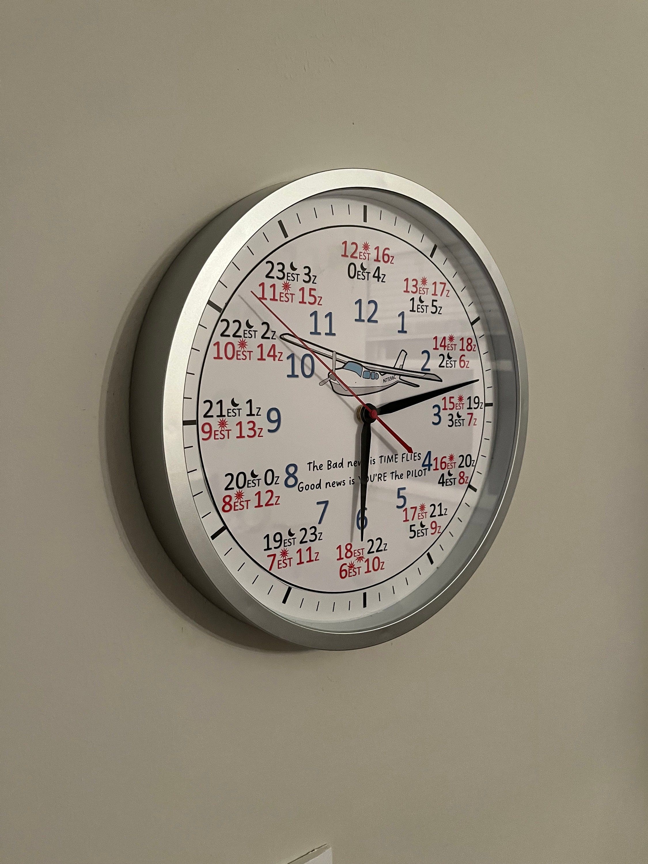 Custom Aviation ZULU TIME Wall Clock Student Pilot Learning Tool - Etsy