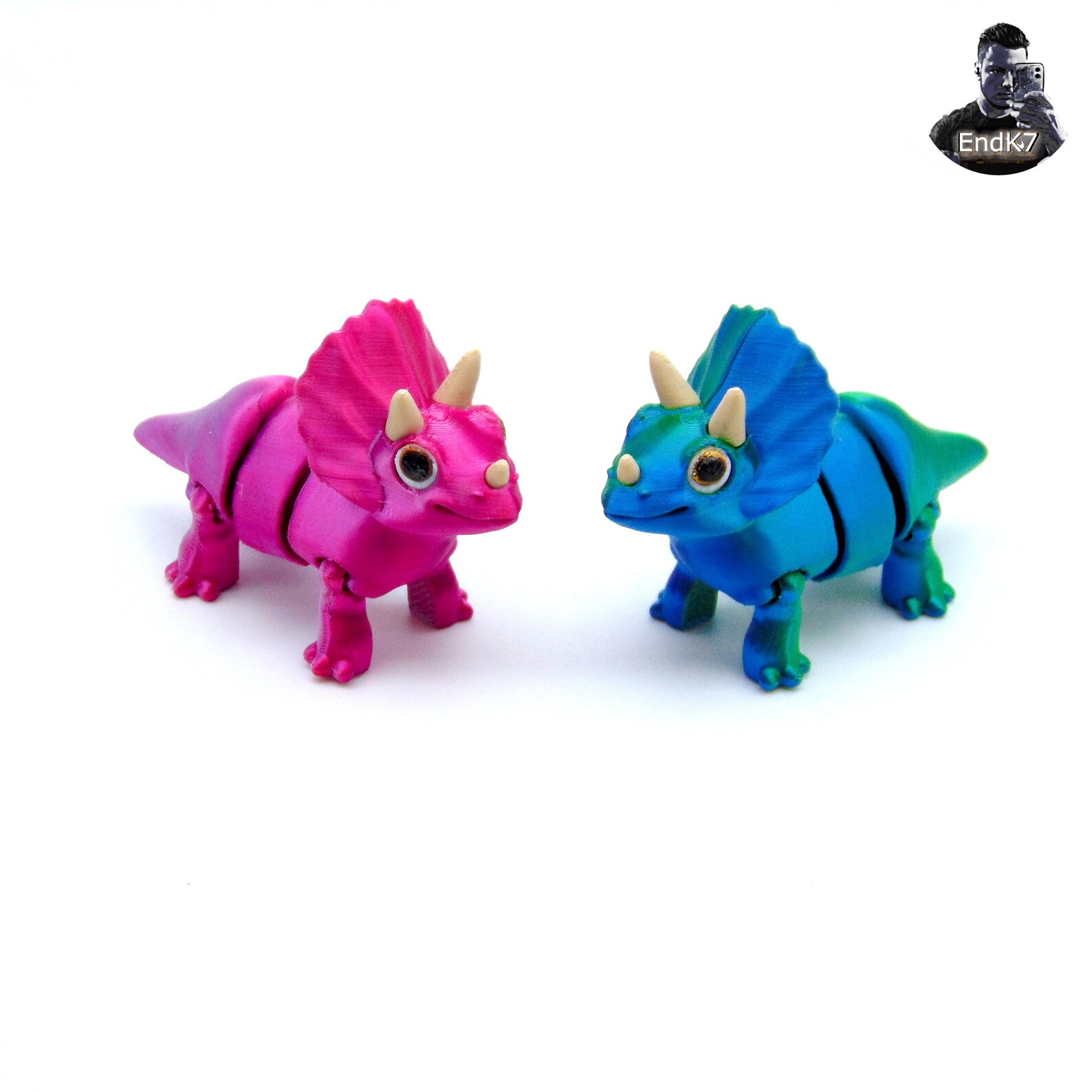 Cute Articulated Triceratops - Separated Parts - Articulated Fidget Toy ...