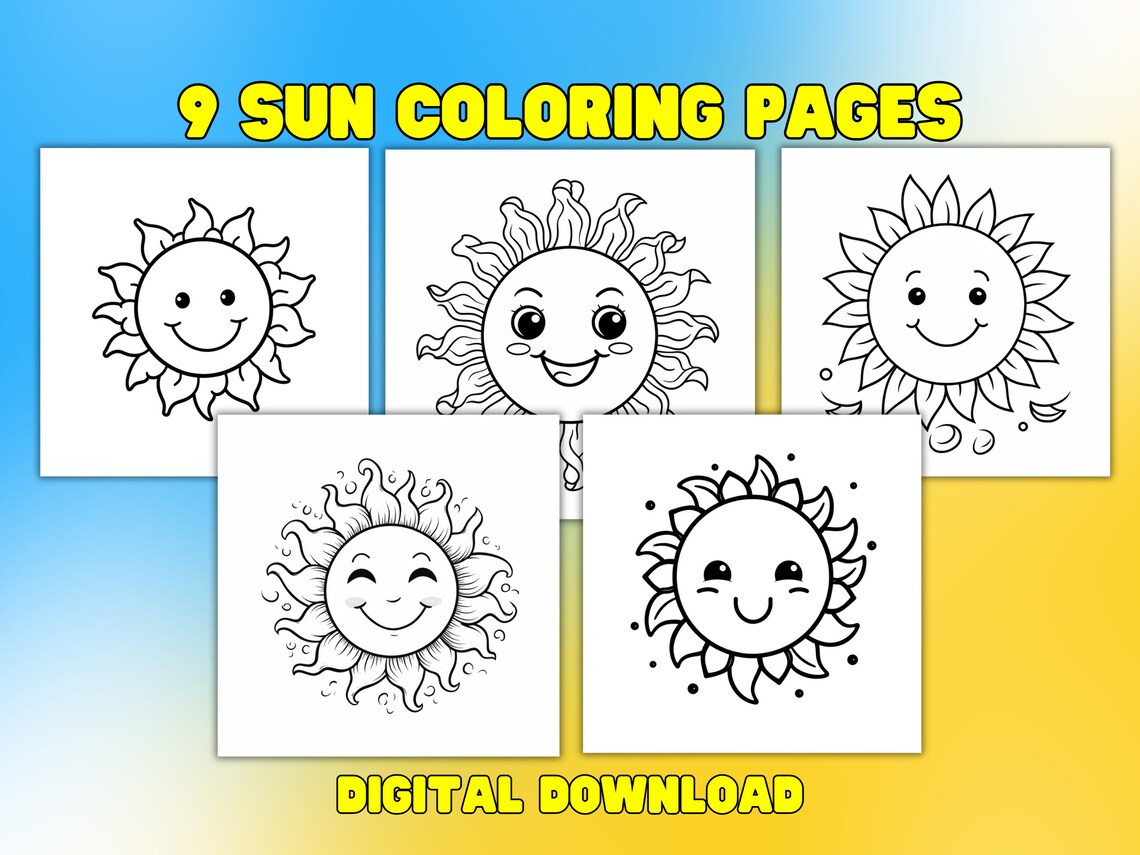 Smiling Sun Printable Coloring Pages Kids Sun Printable Coloring Sheets ...