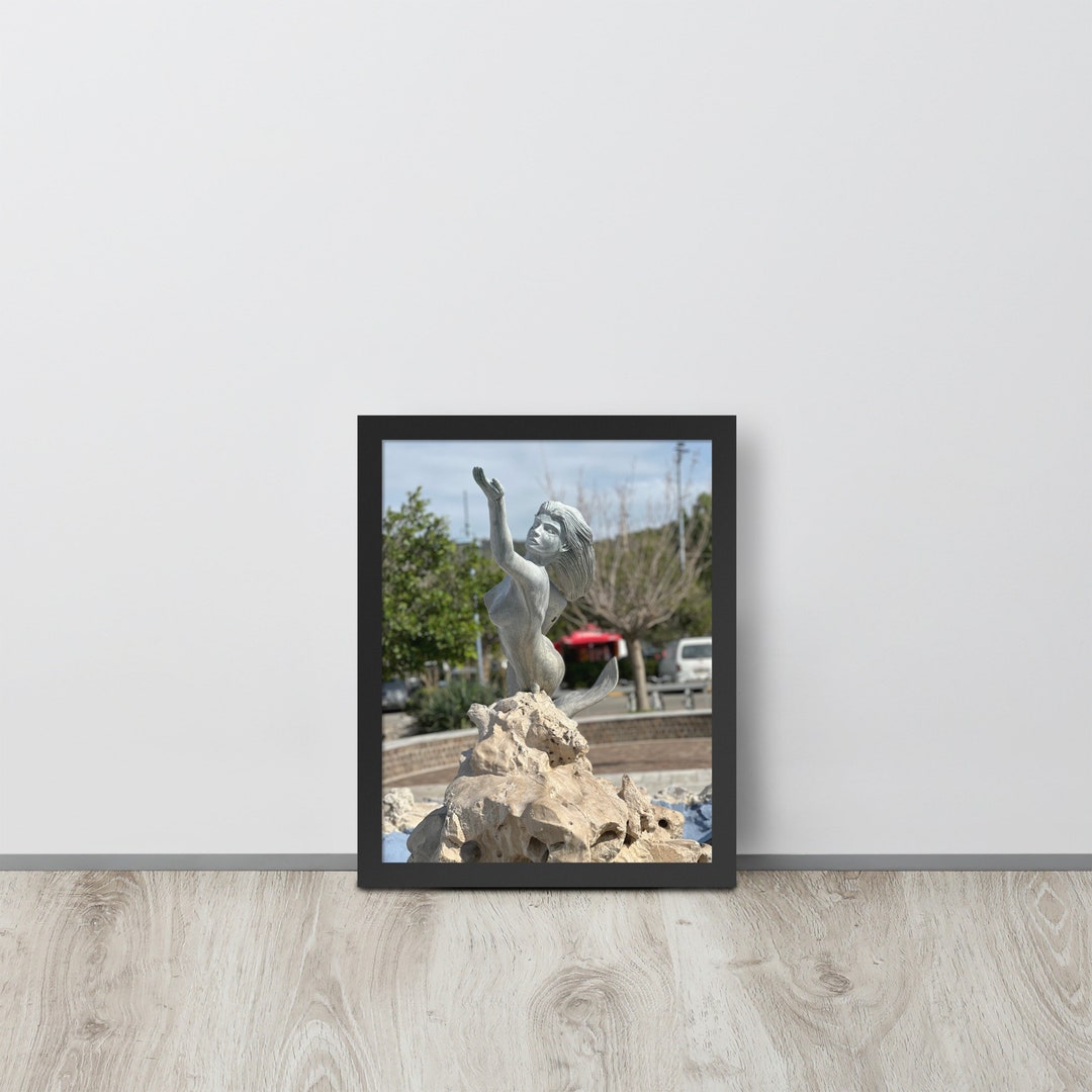 Greek Island Mermaid Statue Photography Print, Framed Photography ...