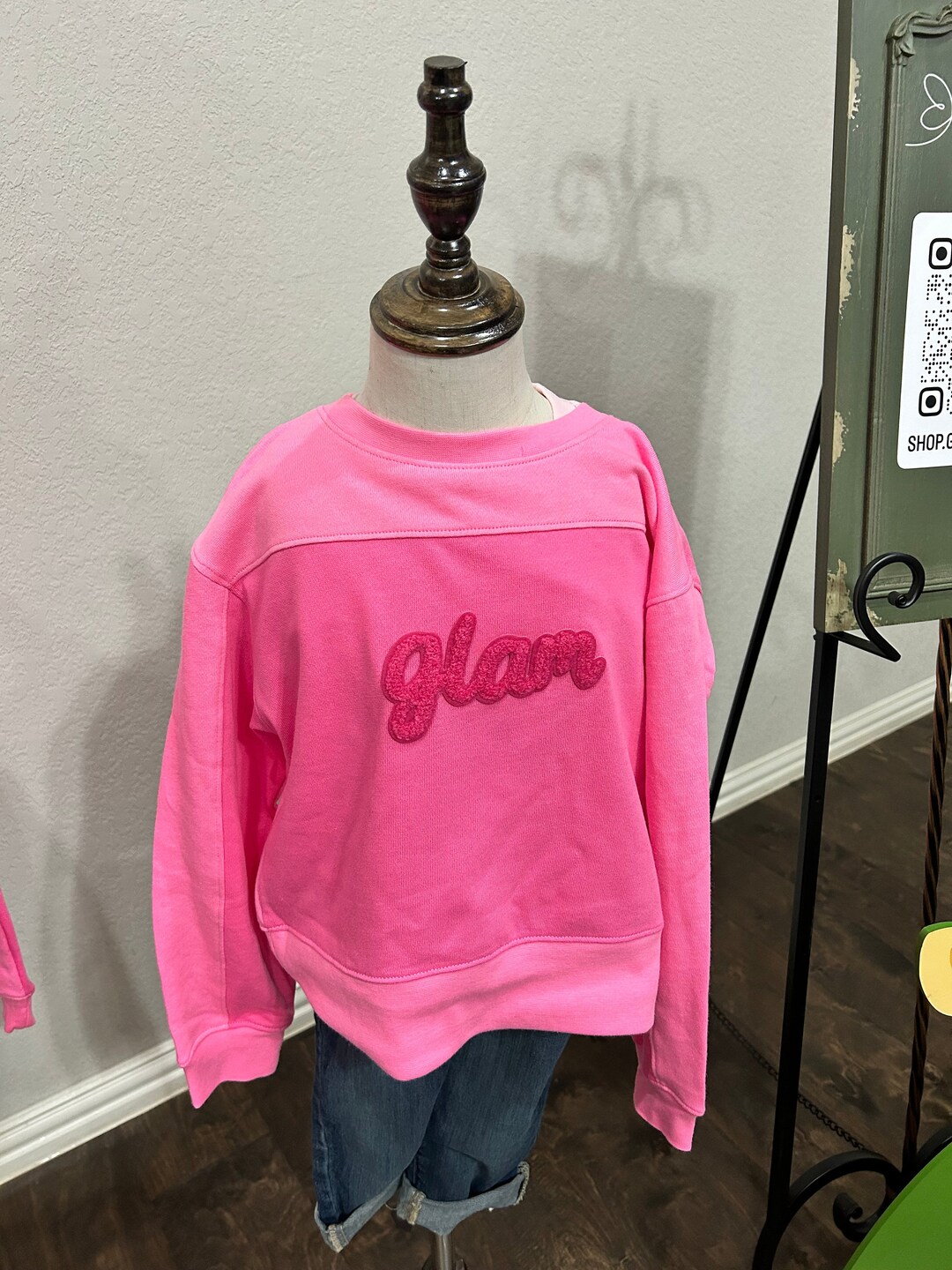 Glam Chenille Lettering Sweatshirt Girls - Etsy
