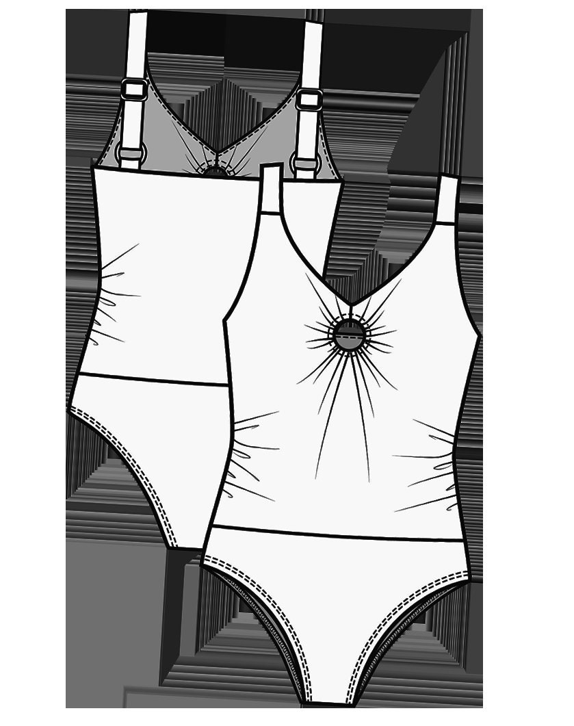 Swimwear Pattern Plus Size One Piece Swimsuit Sewing Pattern Sizes 2 XS ...
