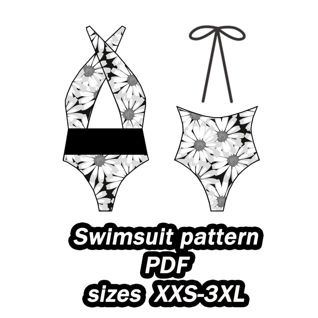 Swimwear Pattern One Piece Swimsuit Sewing Pattern Sizes XXS - 3XL ...