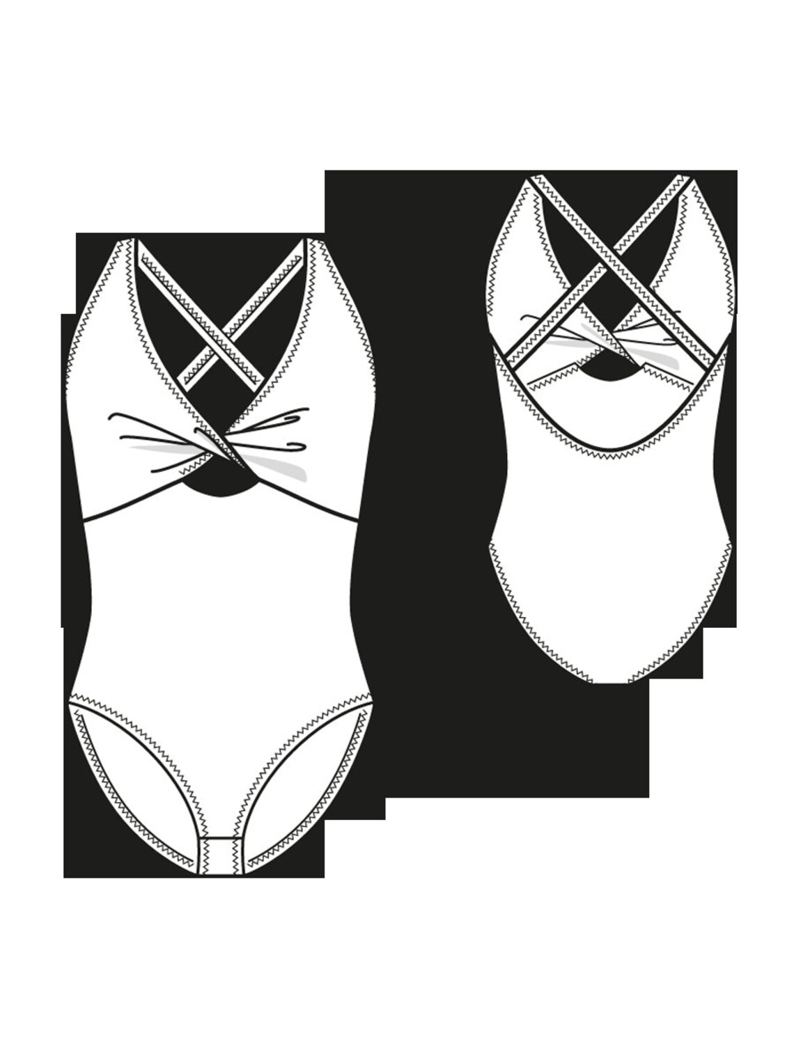 Swimwear Pattern One Piece Swimsuit Sewing Pattern Sizes XS - XL ...