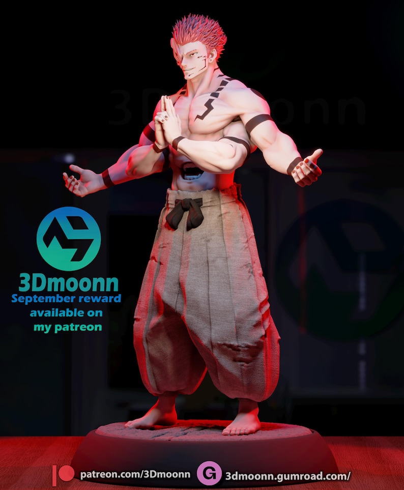 Sukuna - Jujutsu Kaisen 1/6th Figure by 3DMOON *unpainted Kit* - Etsy ...