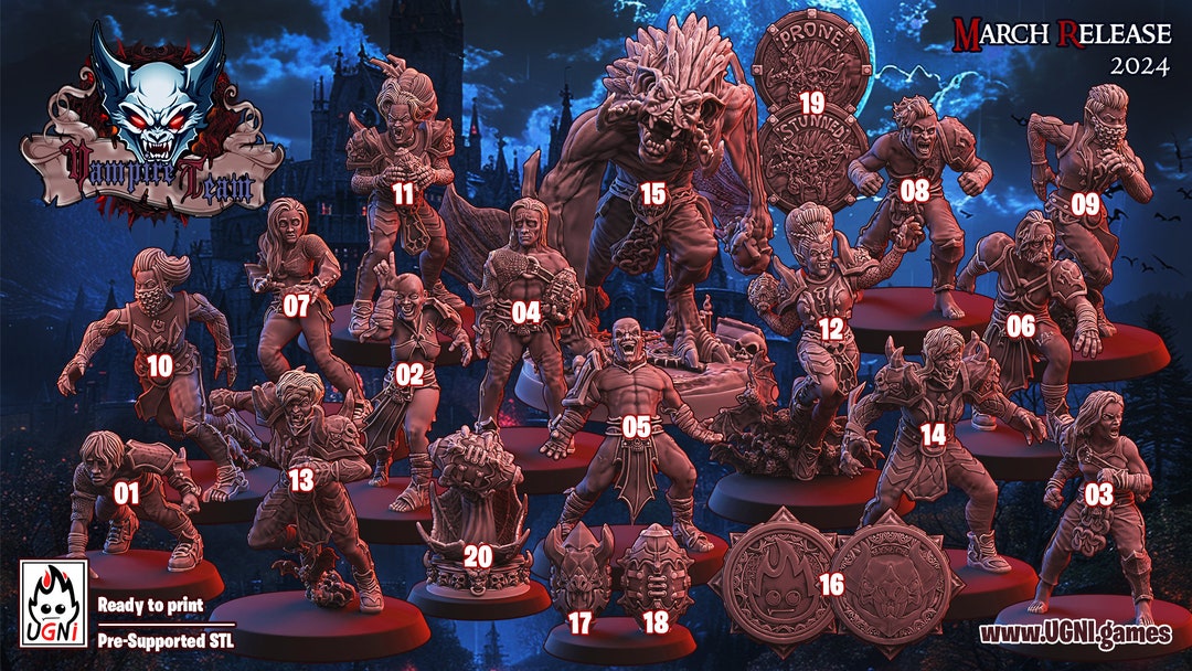 Full Vampire Team Fantasy Football Team With Support Staff by Ugni - Etsy