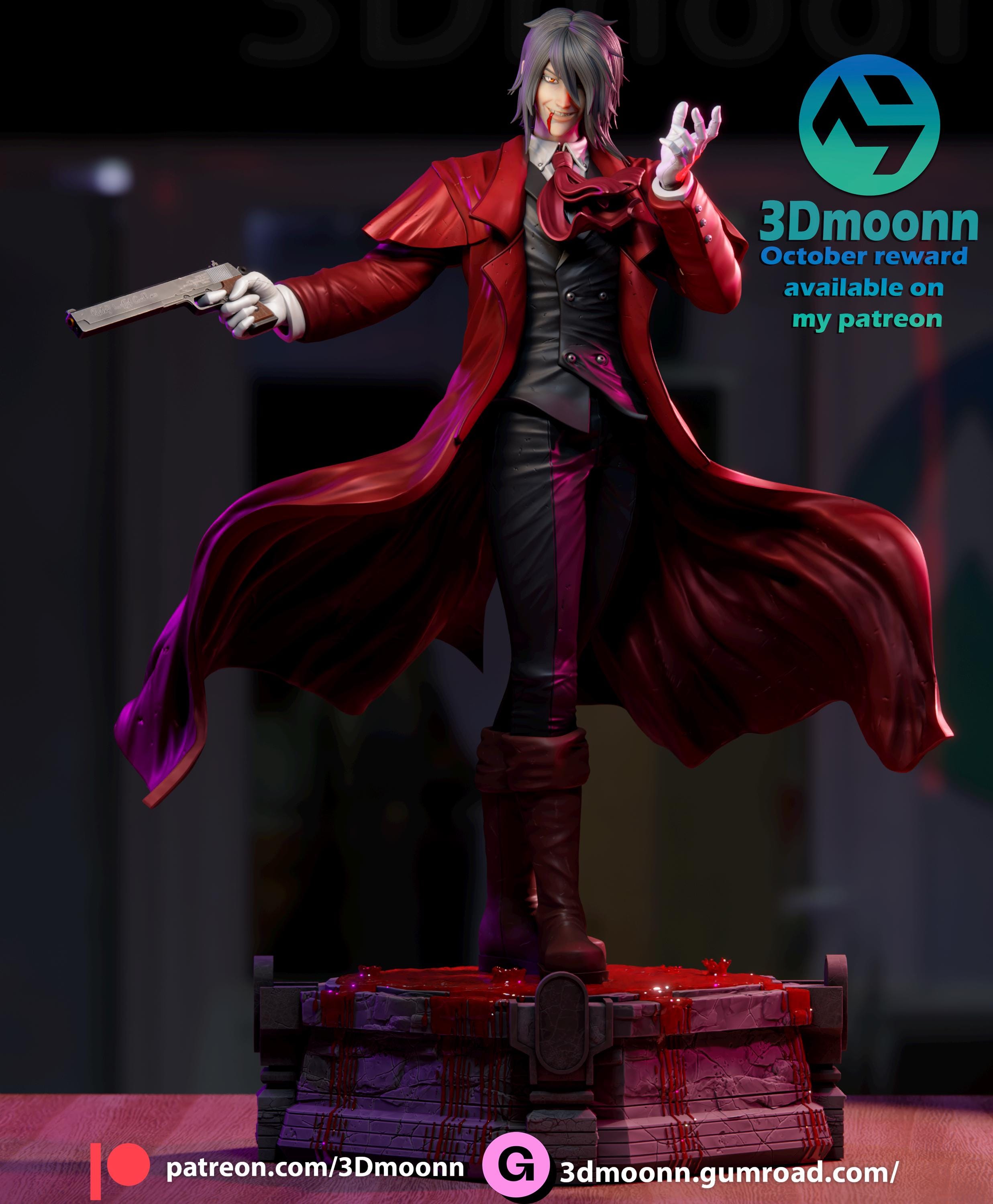 Alucard Figure by 3DMOON unpainted Kit - Etsy