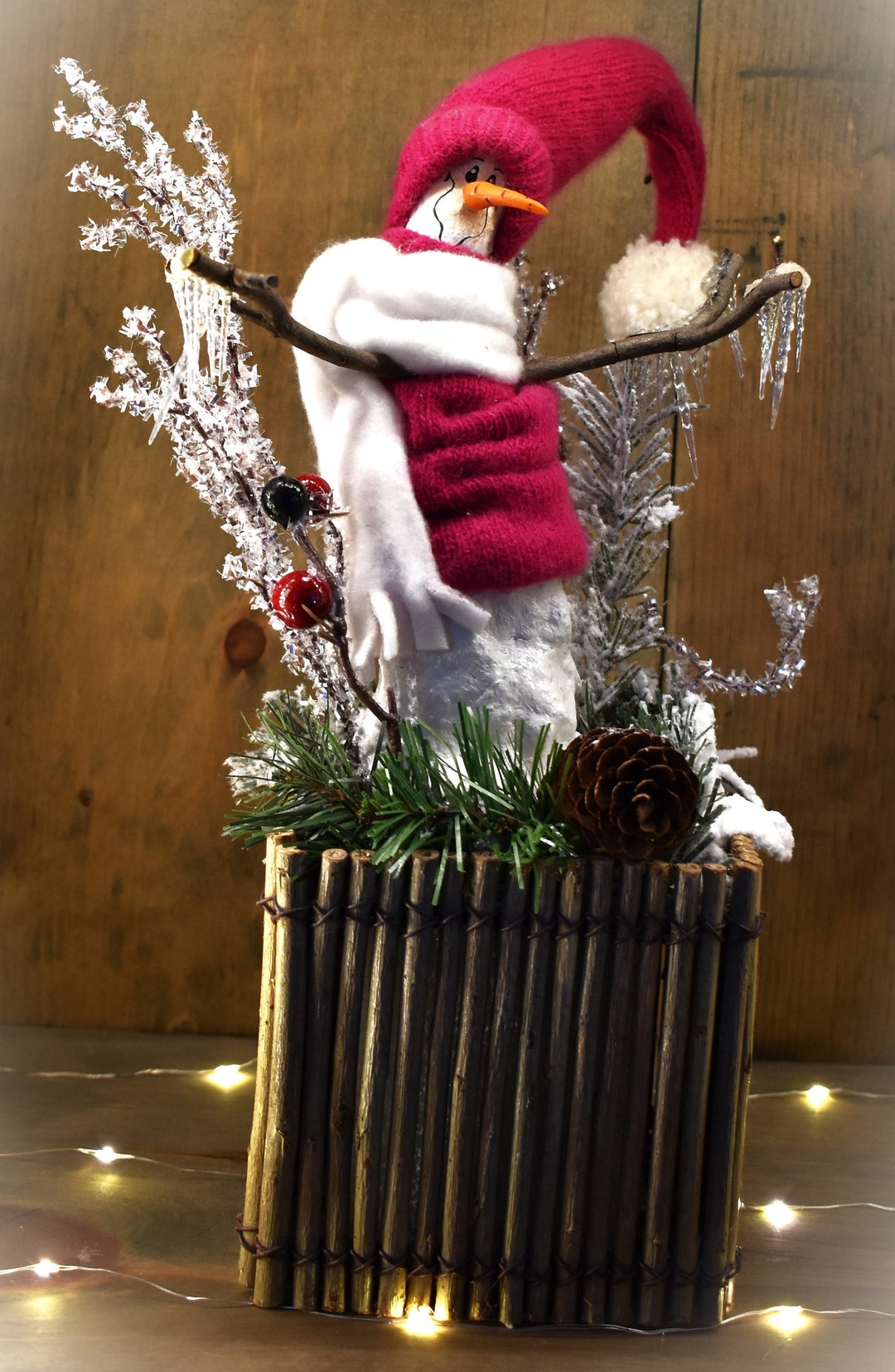 Cutest Snowman in Twig Box - Etsy
