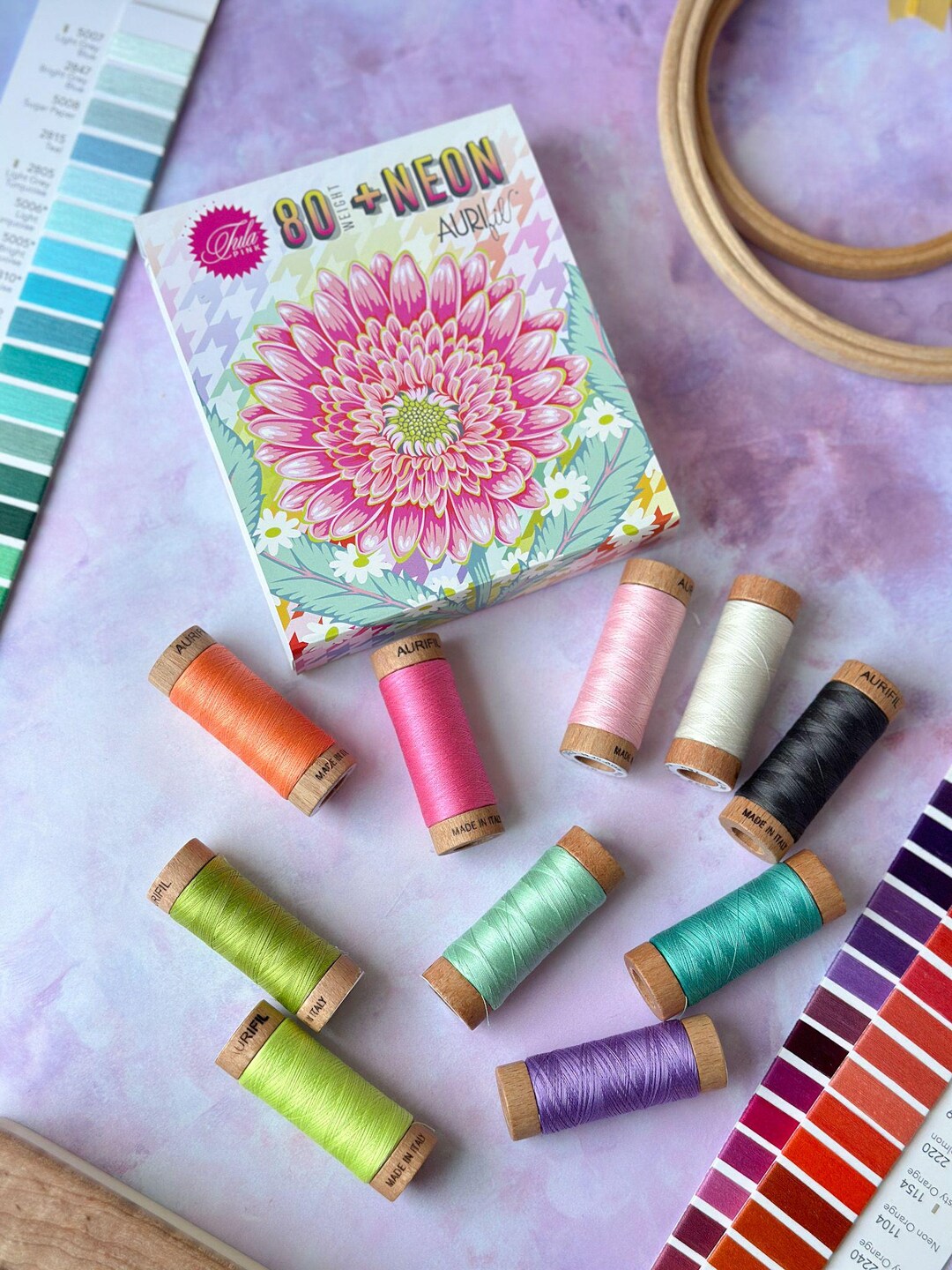 Aurifil 80wt Neon by Tula Pink 100% Cotton Thread Set - Etsy