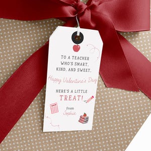 Valentine's Day Gift Tag for Teachers, Editable Gift Tag, Custom ...