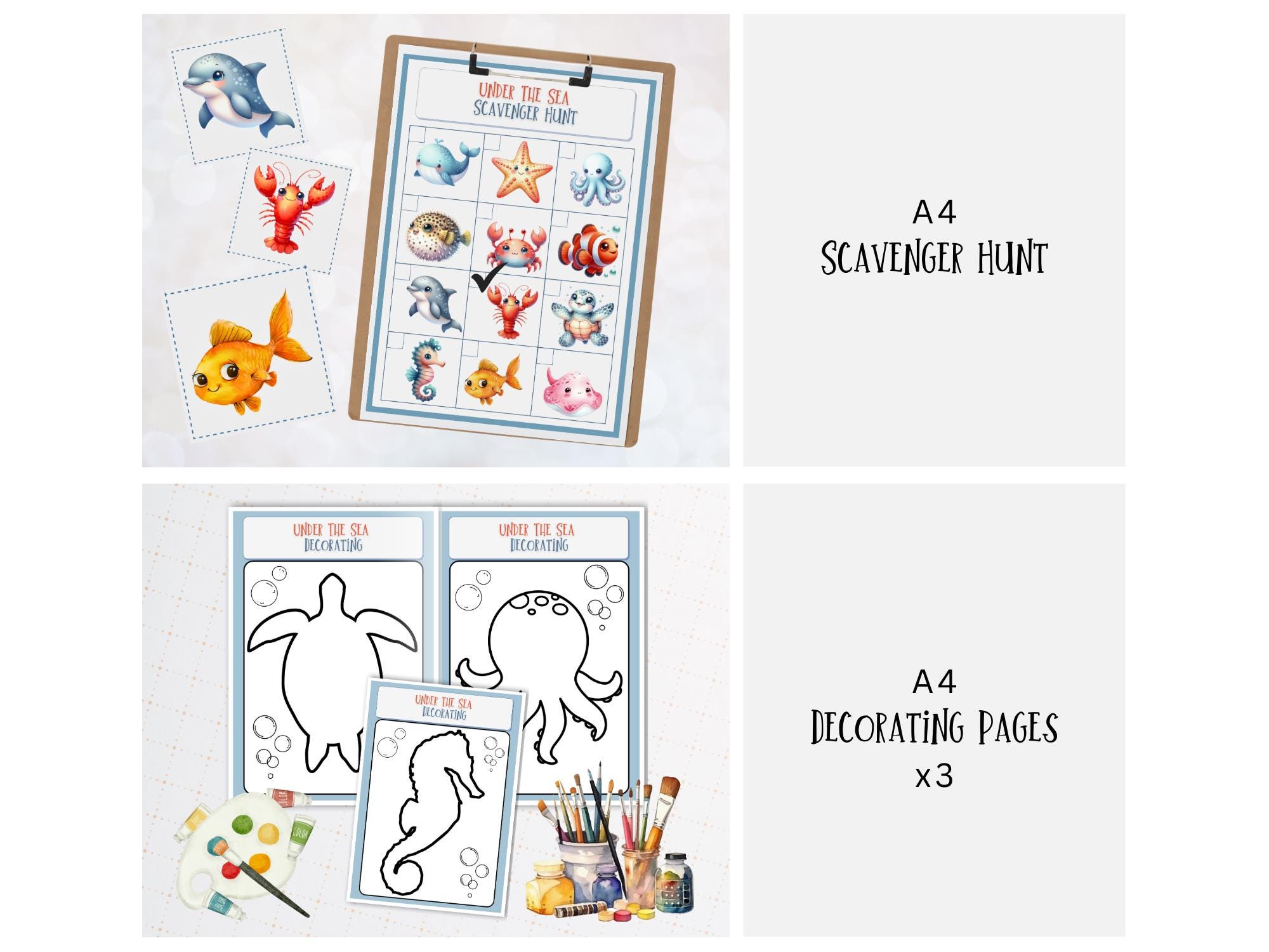 Under the Sea Kids Party Printable Bundle | Ocean-themed Birthday ...