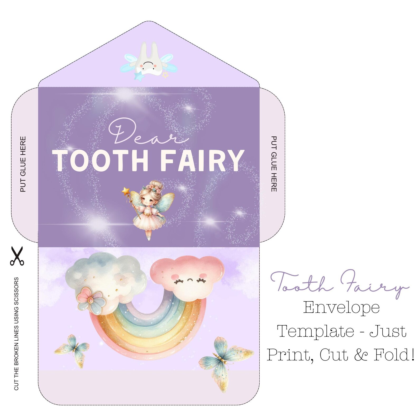 Tooth Fairy Letter & Envelope | Printable | Tooth Fairy Stationery Set ...