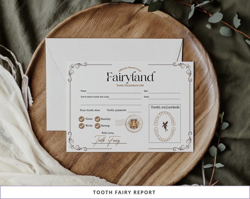 Editable Tooth Fairy Set, Tooth Fairy Letter, Tooth Fairy Report, Tooth ...