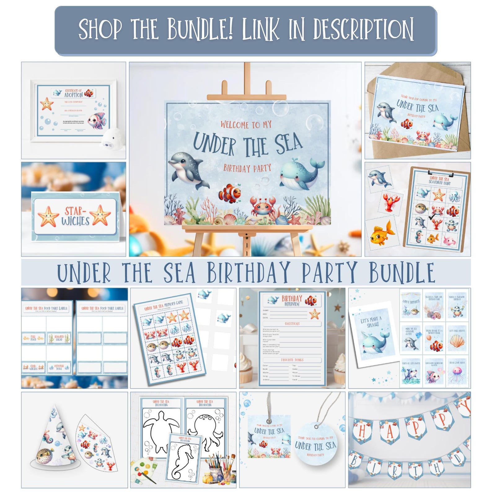 Under the Sea Scavenger Hunt Printable Cards | Ocean-themed Kids ...