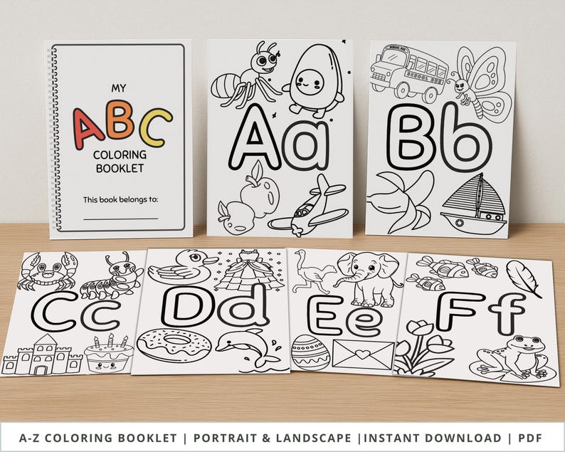 ABC Coloring Pages, Alphabet Coloring Sheets, Kids Learning Activities ...