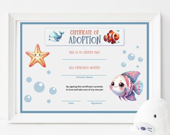 Under the Sea Adoption Certificate | Printable | Ocean-themed Kids ...