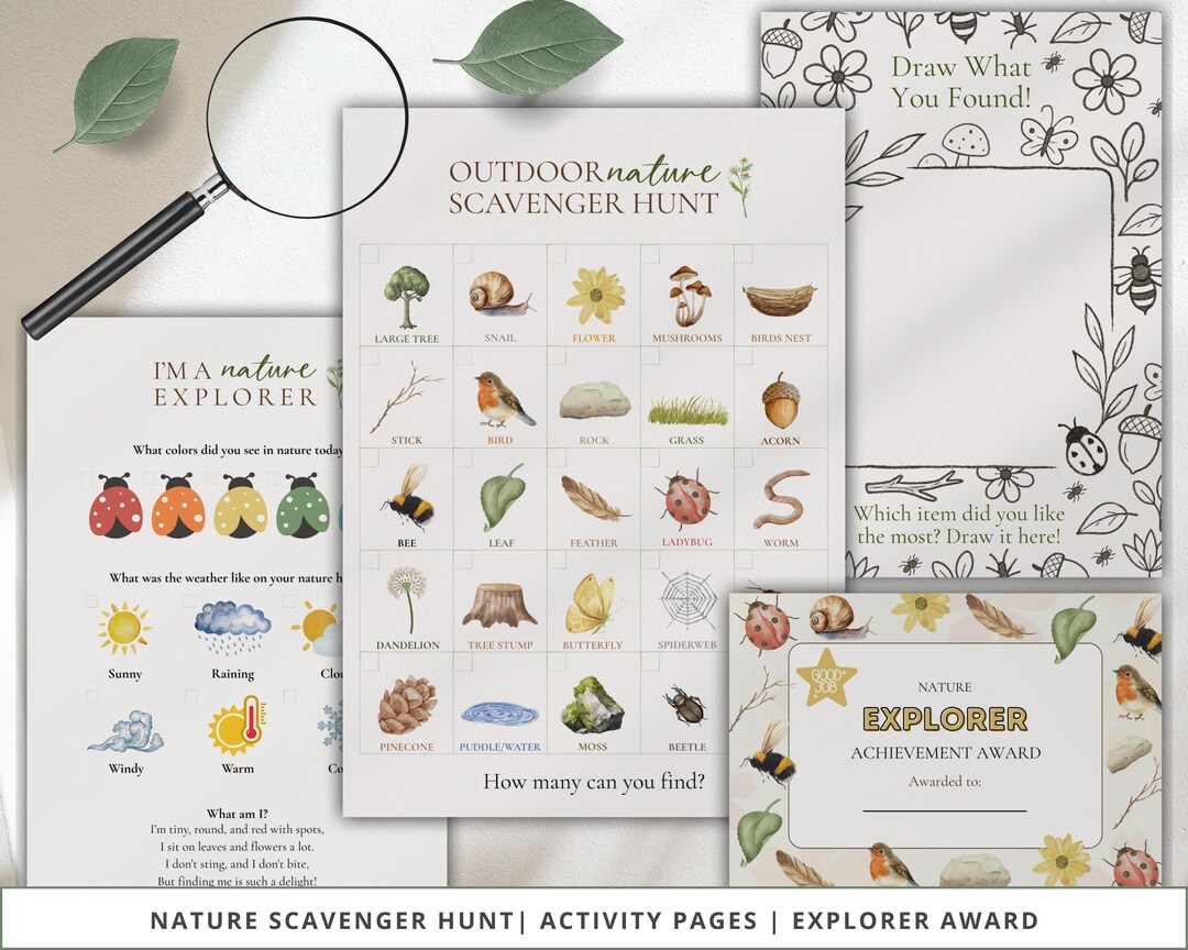 Nature Scavenger Hunt Printable, Kids Nature Activities, Spring ...