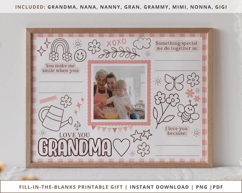 Grandma Printable, Coloring Page Gift for Grandma, Printable Grandma ...