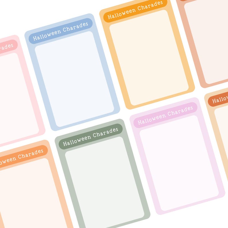 Printable Halloween Charades Game | Fun & Easy Charades Cards | Blank ...