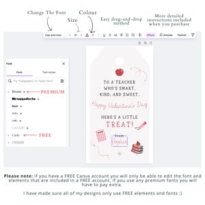 Valentine's Day Gift Tag for Teachers, Editable Gift Tag, Custom ...