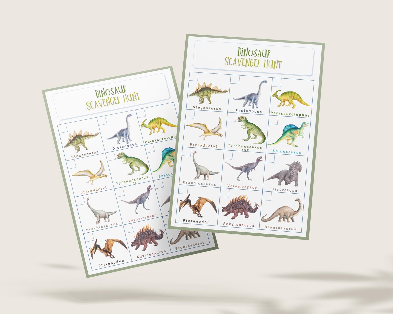 Dinosaur Scavenger Hunt Printable Cards | Dinosaur Classroom & Holiday ...