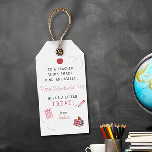 Valentine's Day Gift Tag for Teachers, Editable Gift Tag, Custom ...