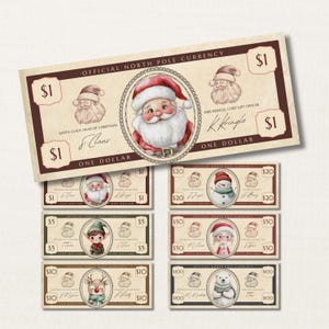 Christmas North Pole Currency, Play Money, Santa Claus Money, Printable ...