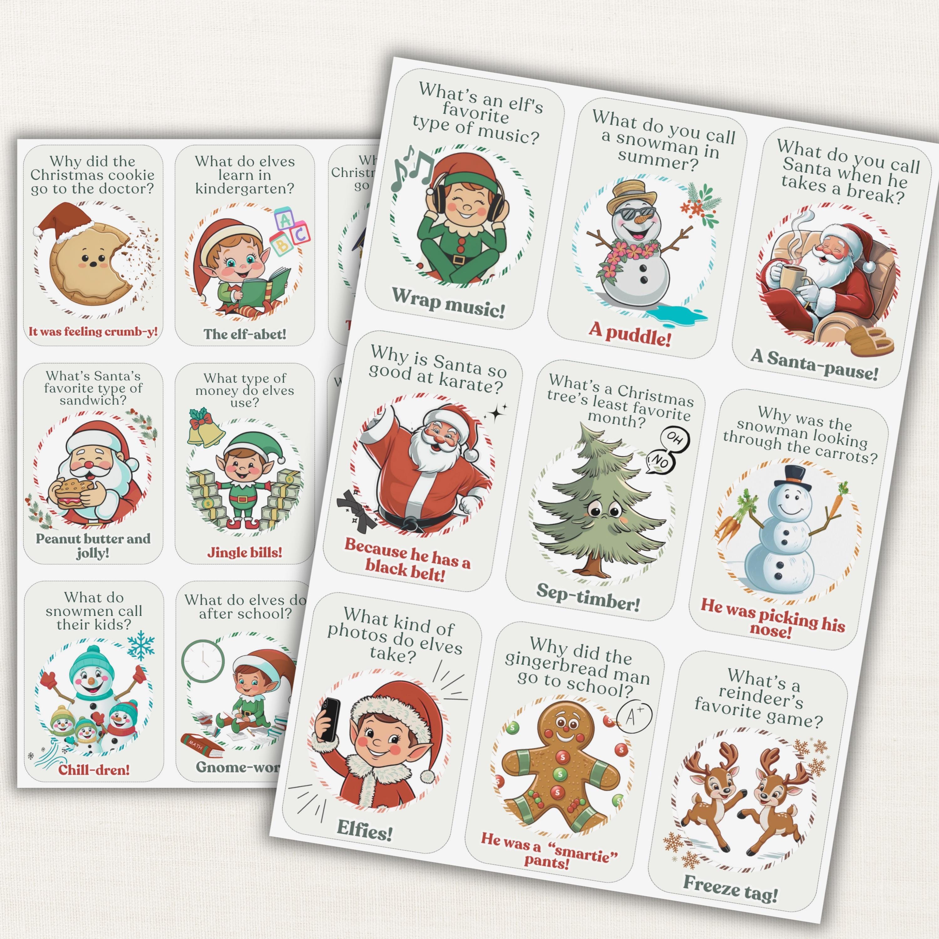 Printable Christmas Joke Cards for Kids, Christmas Lunchbox Jokes ...