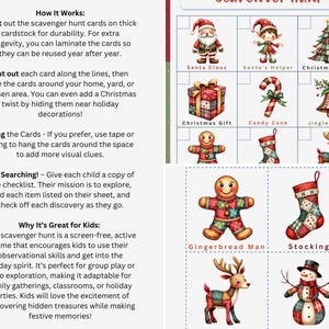 Christmas Scavenger Hunt Printable Cards, Holiday Party Game, Christmas ...