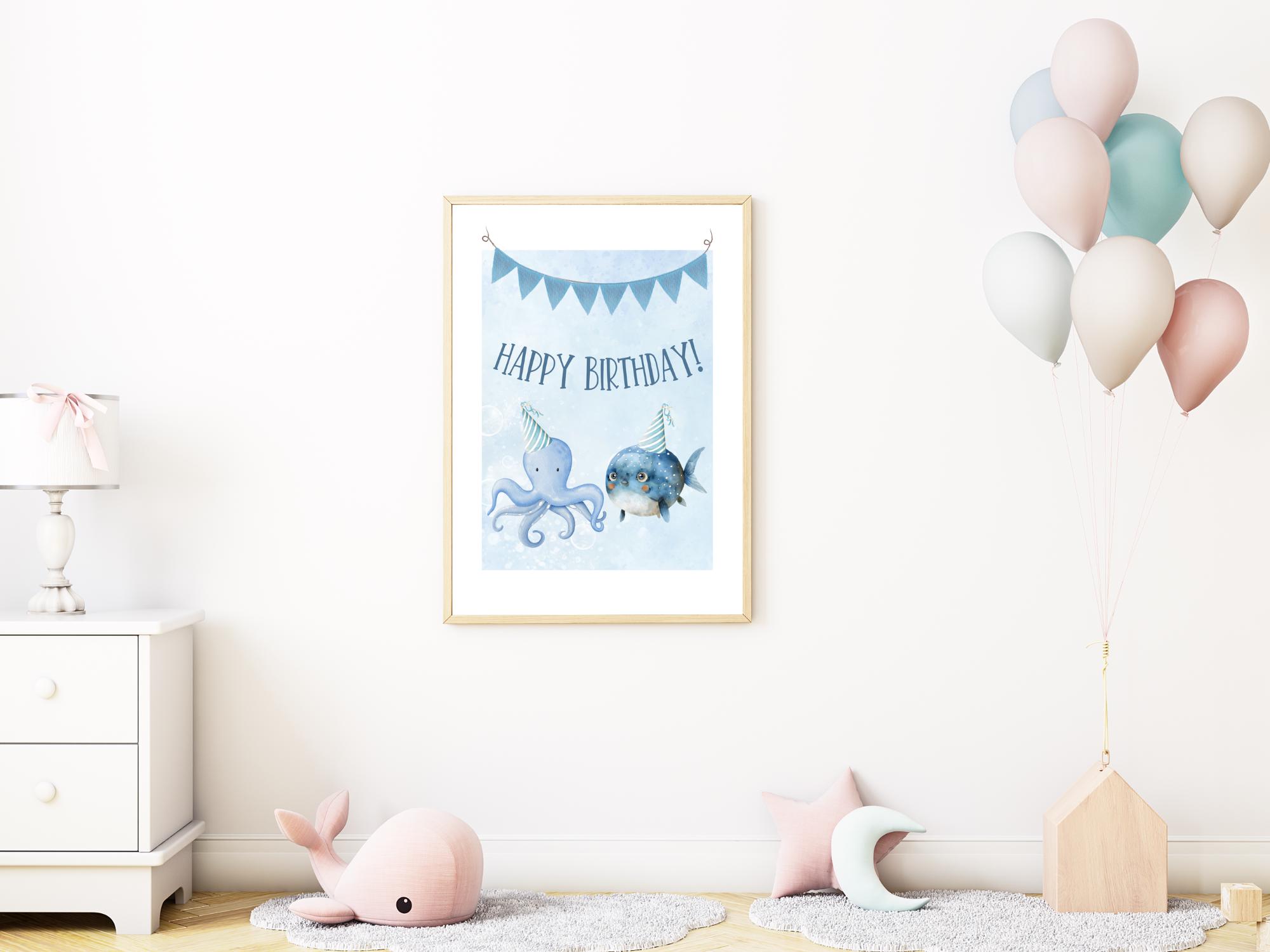 Under the Sea Wall Art Printable Set | Ocean-themed Birthday Party ...