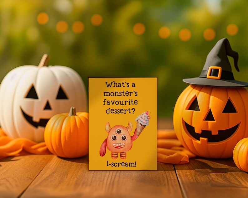 Halloween Joke Cards for Kids, Printable Lunchbox Notes (instant ...