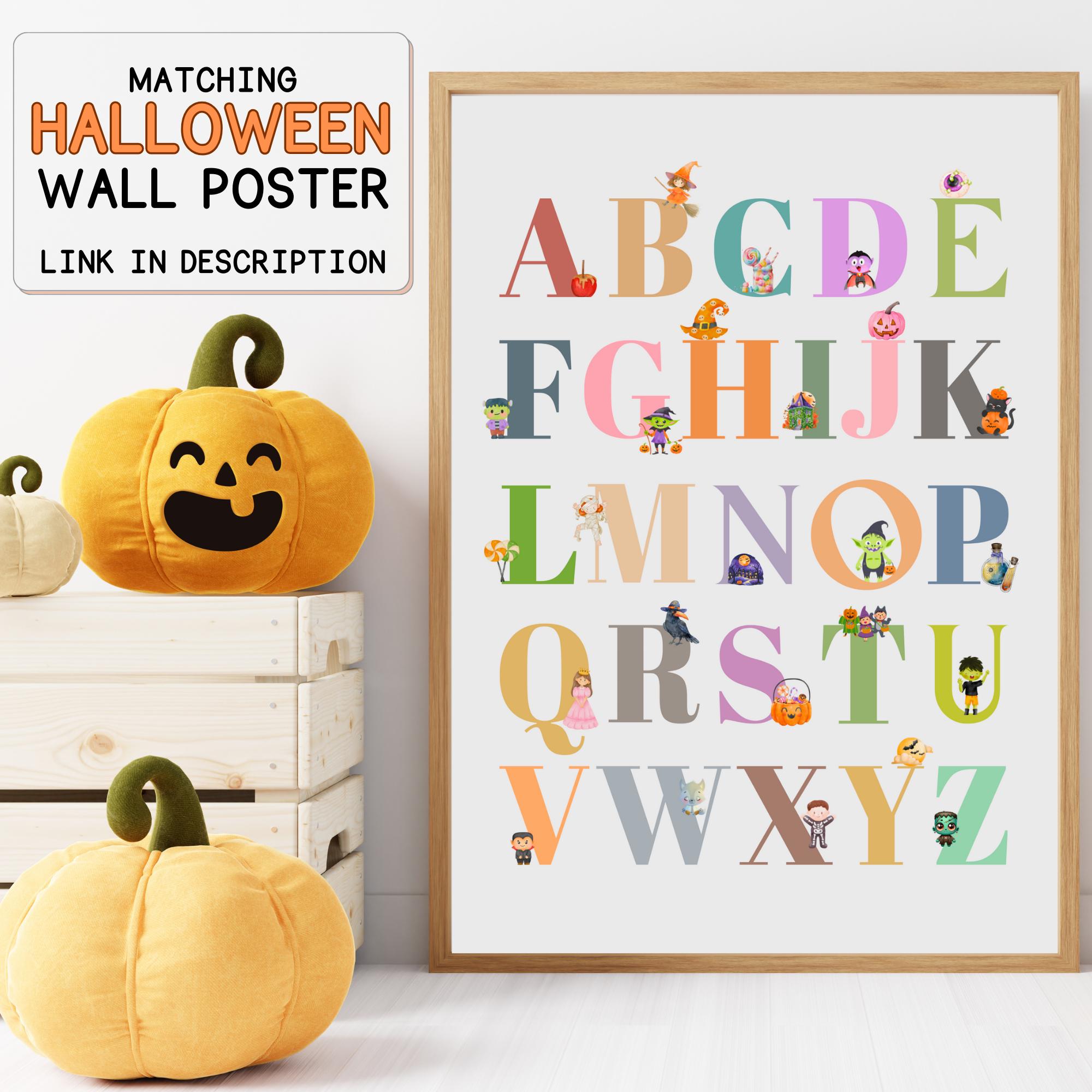 Halloween Flash Card Alphabet A-Z for Kids | Fun Educational Spooky ...