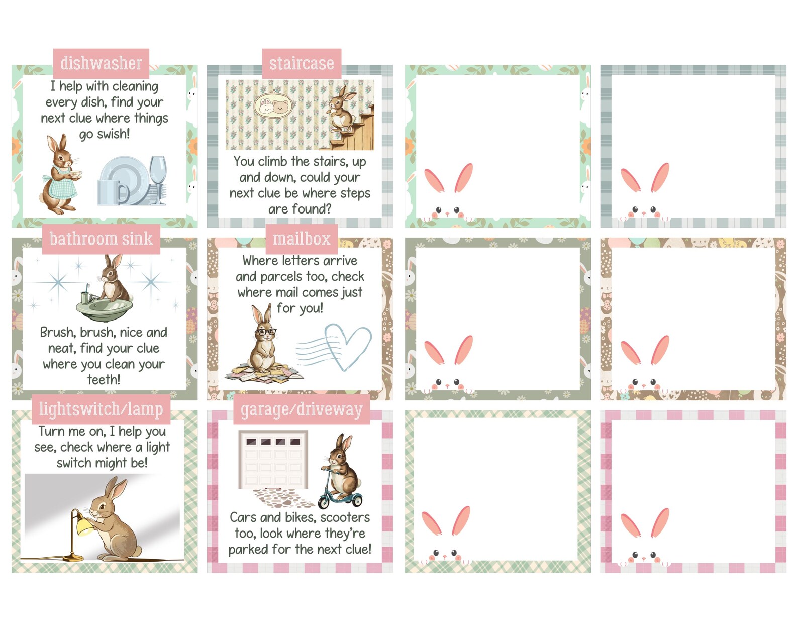 Easter Scavenger Hunt, Printable Treasure Egg Hunt, Kids Easter Bunny ...