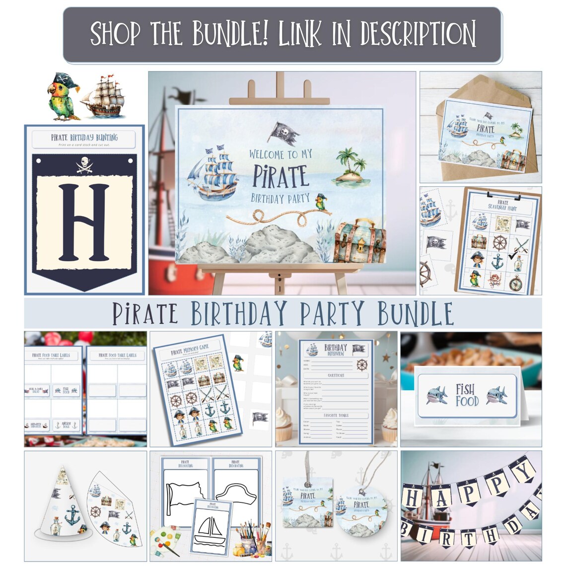 Pirate Party Food Labels | Printable | Fun Party Food Names | Pirate ...