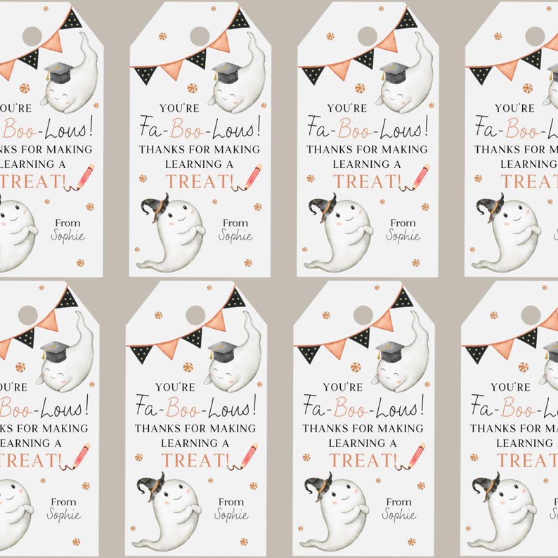 Halloween Gift Tag for Teachers | Editable Gift Tag | Customisable in ...