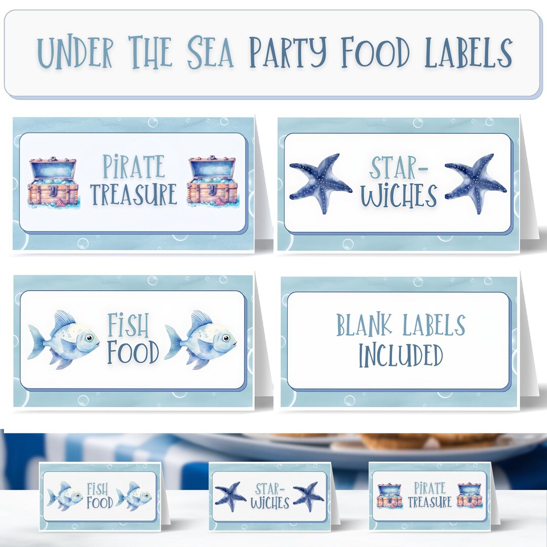 Under the Sea Food Labels | Printable | Fun Party Food Names | Ocean ...