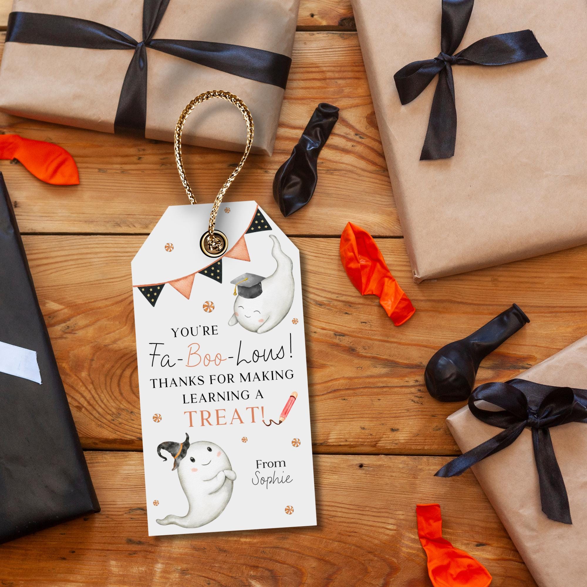 Halloween Gift Tag for Teachers | Editable Gift Tag | Customisable in ...